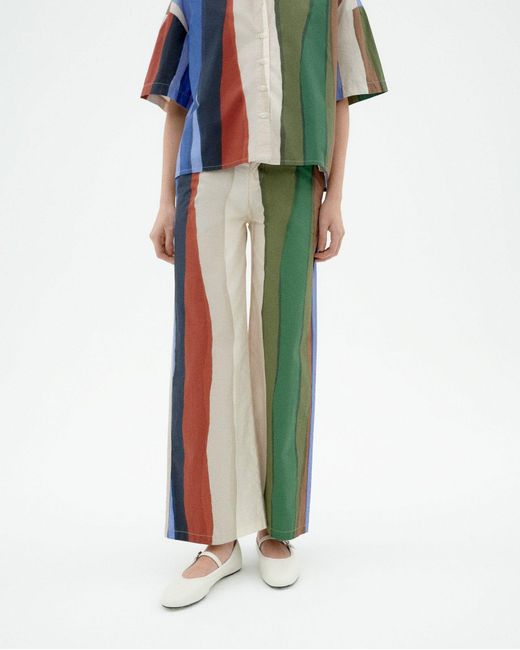 Thinking Mu Karina River Pants in Green | Lyst