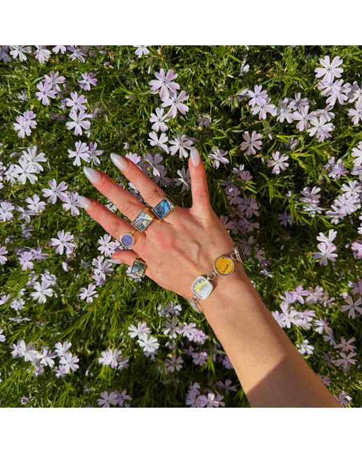 Middle Finger Abalone Stone Signet in White | Lyst UK