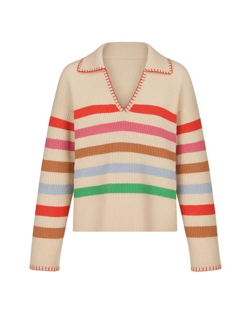SUNSHINE TIENDA Stripe Portia Pullover in Red | Lyst UK