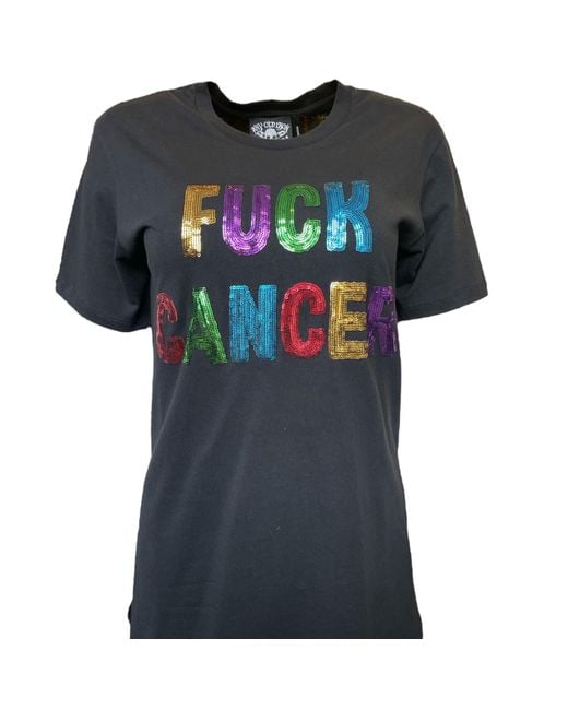 Any Old Iron Fuck Cancer Sequin T-Shirt in Blue for Men | Lyst UK