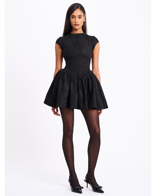 Miss Circle New York Jacqueline Backless Mini Puffy Suede Dress in ...