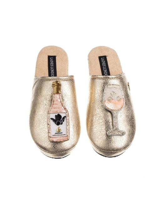 Laines London Softie Slippers With Angelic Rose Wine Brooches in ...
