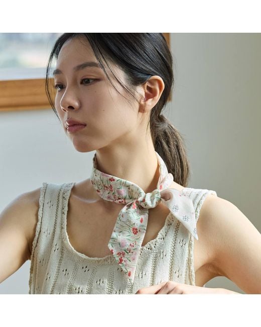 Ana Maison Quiet Blooms Twilly Scarf | Lyst
