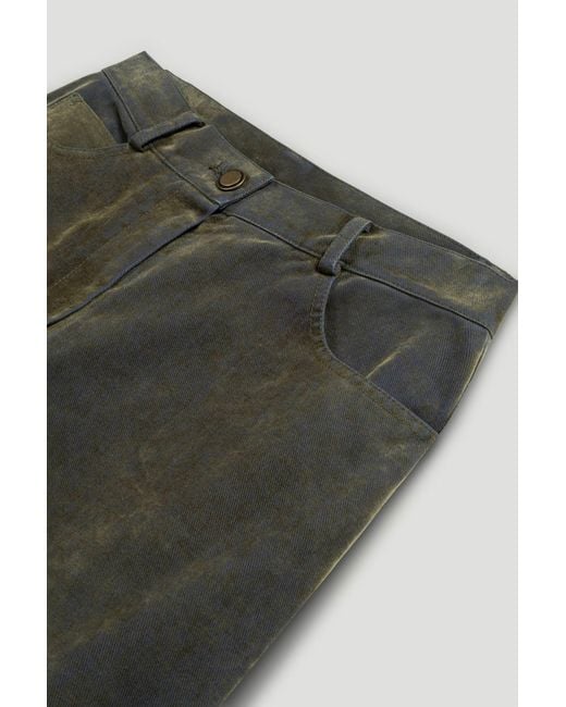 Nocturne Neutrals Suede Panel Straight-Leg Pants in Green | Lyst UK