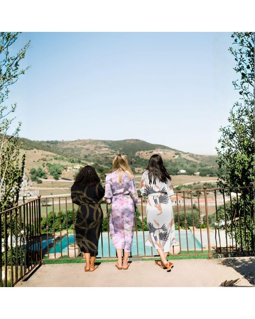 Yomisma Poppy Eco Luxe Robe in Pink | Lyst UK