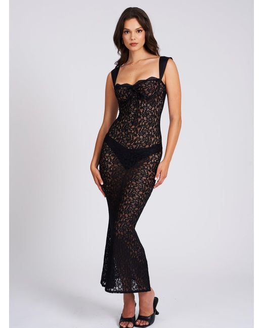 Miss Circle New York Veronica Lace Maxi Dress in Black | Lyst