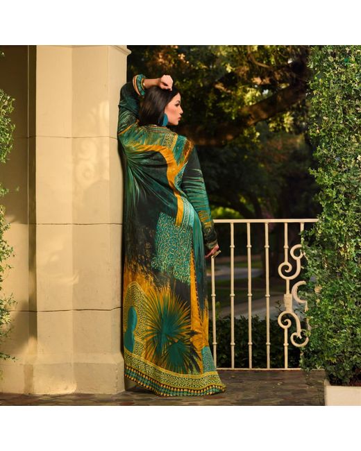 Ana Luisa Marrakech Open Front Kaftan in Green | Lyst UK