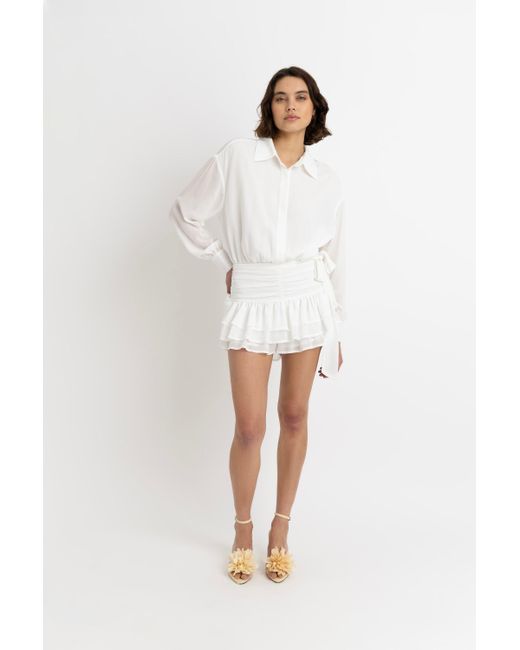 Amy Lynn Carlotta Shirt Skort Dress in White | Lyst
