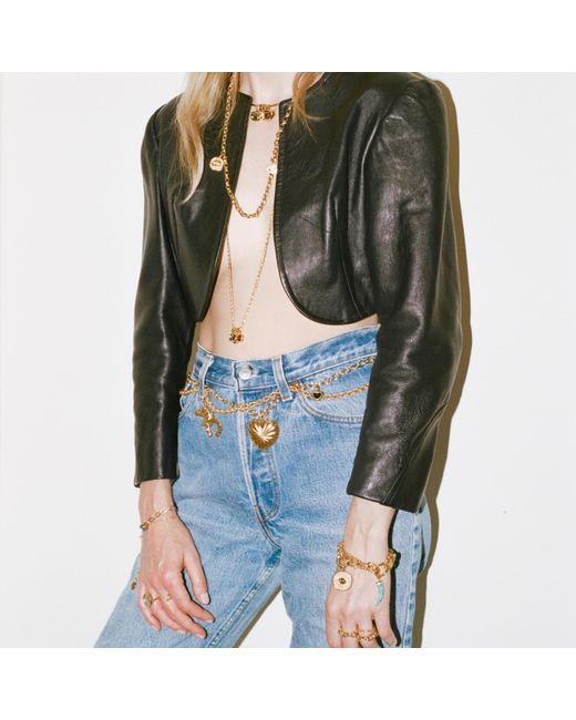 Alexie of Athens Double Vision Evil Eyes Charm Chain in Metallic | Lyst