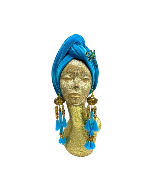 Julia Clancey Azure Dragon Fly Dream Turban in Blue | Lyst