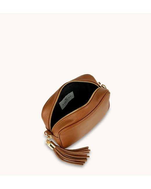 Apatchy London The Tassel Tan Leather Crossbody Bag in Brown | Lyst