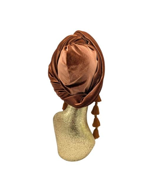 Julia Clancey Cocoa Dorado Turban in Brown | Lyst UK