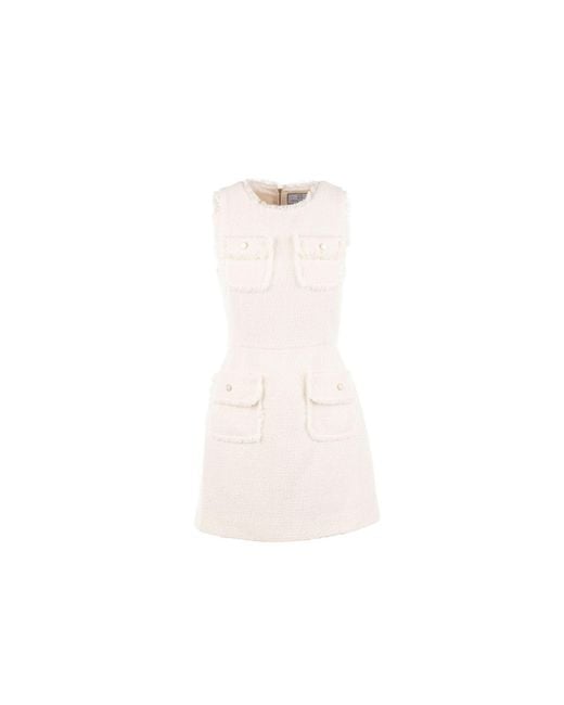 Mammu Couture Tweed Dress Margaux in White | Lyst UK