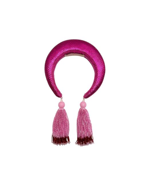 Julia Clancey Snake Skin Luxe Halo Band in Pink | Lyst UK