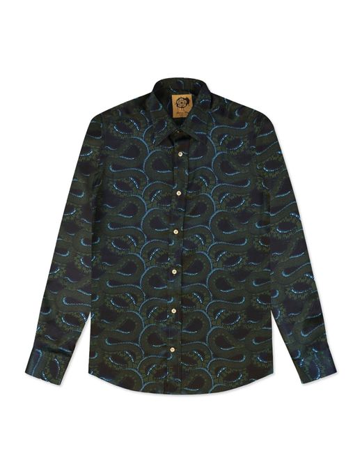 Gresham Blake Midnight Snakes Silk Shirt in Green for Men | Lyst UK