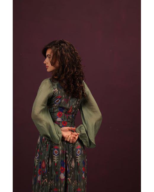 Maison Qala Dear Pen Pal Dress in Green | Lyst UK