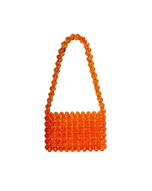 Bead Cult London Bold Beaded Bag in Orange | Lyst UK