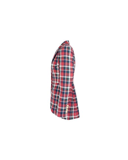 The Extreme Collection Fitted Plaid Blazer With Velvet Lapels And ...