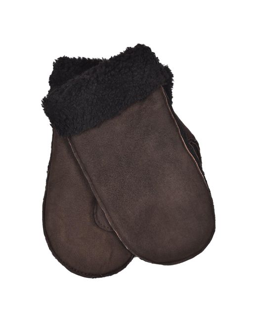 Owen Barry Shearling Mittens Ebony Curly One Size in Gray | Lyst