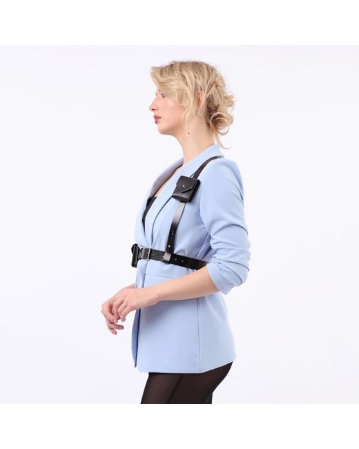 Haute Cuir Double Micro Bag Harness in Black | Lyst UK