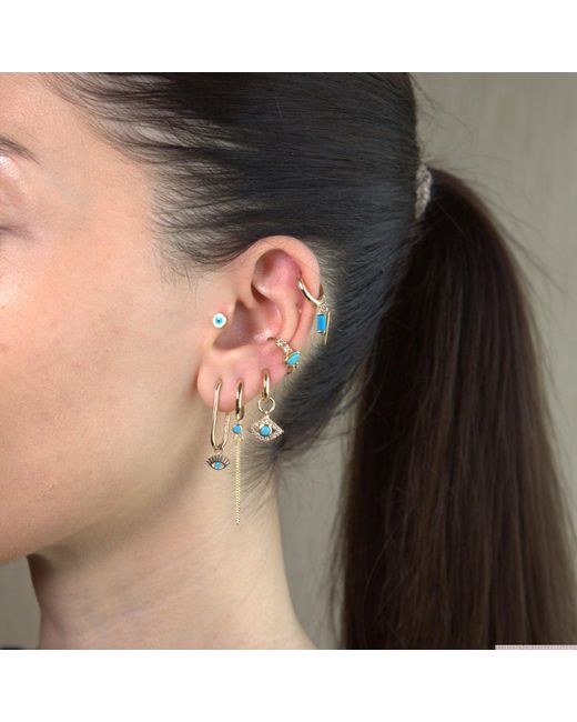 Sestra Jewelry Evil Eye Piercing in Blue | Lyst