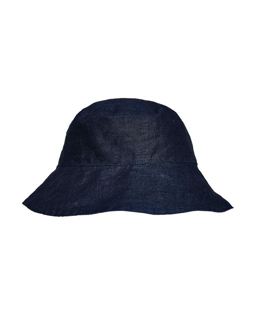 Selini Striped Reversible Linen-Blend Bucket Hat in Black | Lyst