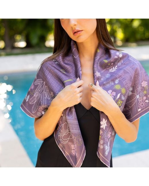 Scapes by Elizabeth Paris Silk Scarf in Purple | Lyst UK
