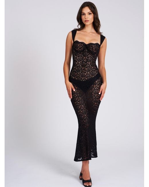 Miss Circle New York Veronica Lace Maxi Dress in Black | Lyst