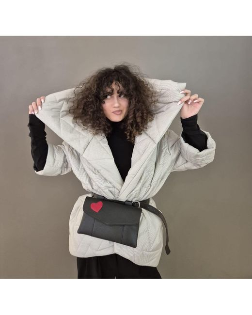 Laura Olaru Zelda Leather Belt Bag With Heart Attached in Black | Lyst