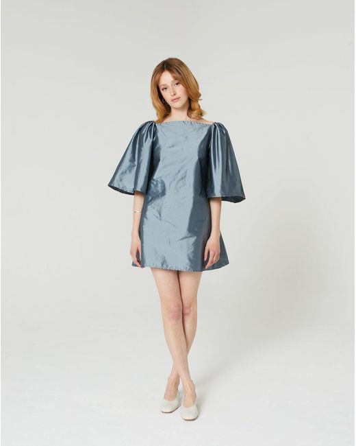 Blue Nude ' / / Delphine Metallic Taffeta Mini Dress in Blue | Lyst
