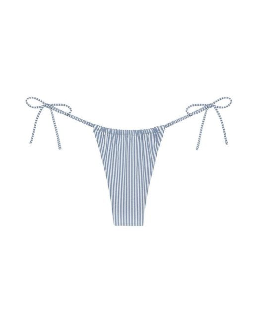 Montce Classic Stripe Brasil Scrunch Bikini Bottom in Blue | Lyst UK