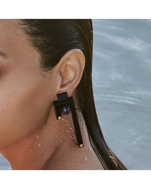 Gissa Bicalho Handmade Acrylic Earring Long Relief | Lyst UK