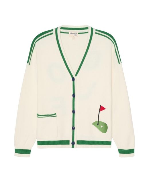 Ellsworth & Ivey Emily Varsity Cardigan in Green | Lyst