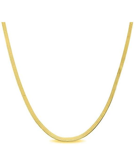 Spero London Large Herringbone Sterling Flat Snake Chain in Metallic ...