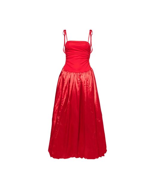 Amy Lynn Alexa Satin Puffball Dress in Red | Lyst