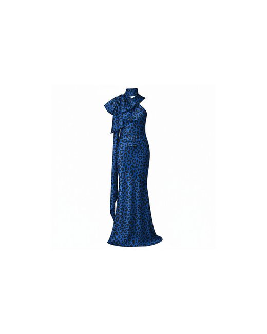 Lolam Himba Dress Leopard in Blue | Lyst UK
