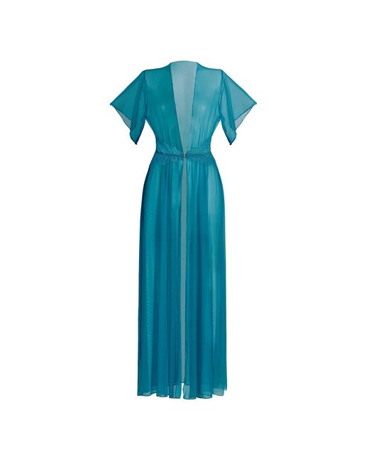 Luciela Sheer Robe in Blue | Lyst