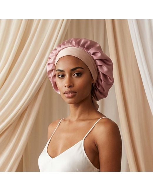 Hi Silk And Reversible Mulberry Silk Bonnet With Ties in Purple | Lyst UK