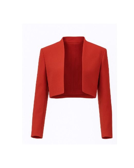 Smart and Joy Short Bolero Jacket in Red | Lyst UK