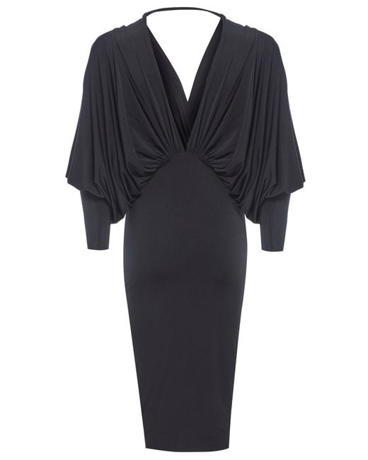 Sarvin Batwing Dress in Black | Lyst