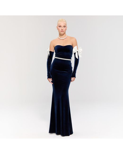 Nur Karaata Lily Throne Gown in Blue | Lyst UK