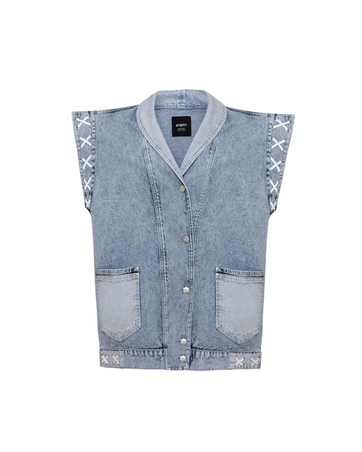 Bo&Po Galene Vest in Blue | Lyst