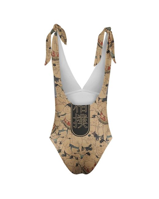 Aloha From Deer Sumo One Piece Swimsuit in Brown | Lyst