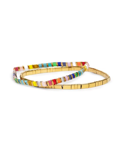 Saachi Stretch Bracelet Set in Metallic | Lyst UK