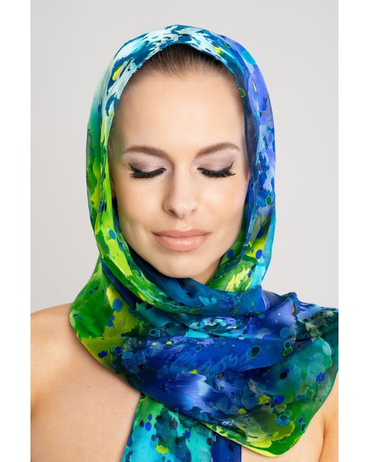 Ginta Silk Scarf in Green | Lyst