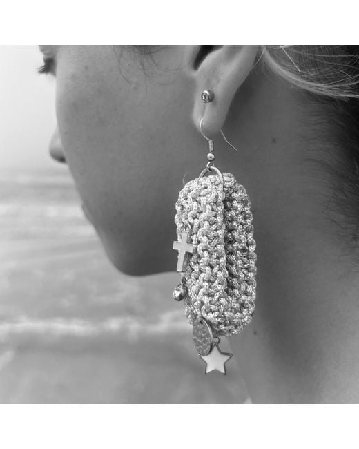 Hilo De Mar Drop Earrings With Charms in Metallic | Lyst
