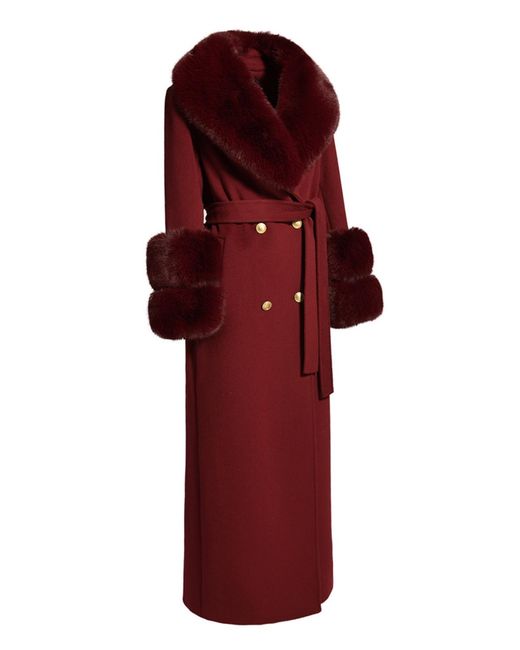 Hortons England Mayfair Burgundy Cashmere Coat in Red | Lyst UK