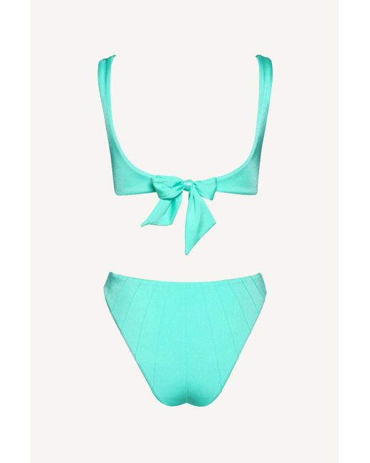 Noire Swimwear Coquillage Cut Out One Piece In Blue Lyst