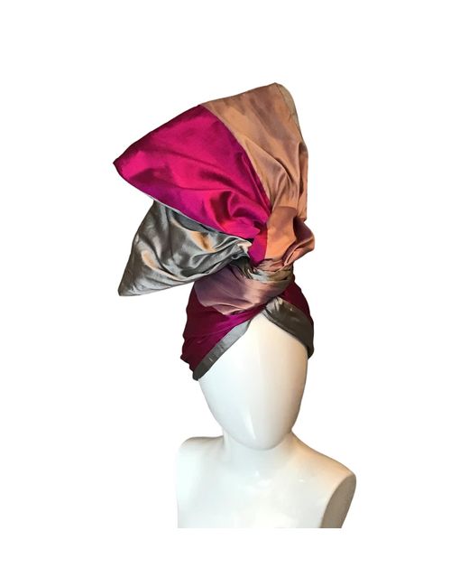Romer Millinery Twisturban Turban Silk Shantung/ Rose/ One Of A Kind in ...