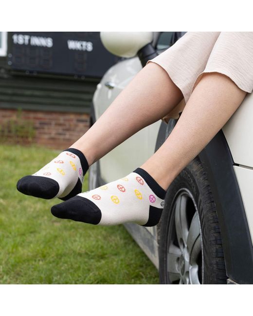 Peper Harow - Made in England Neutrals Peace & Paisley Trainer Socks Bundle in Black | Lyst UK